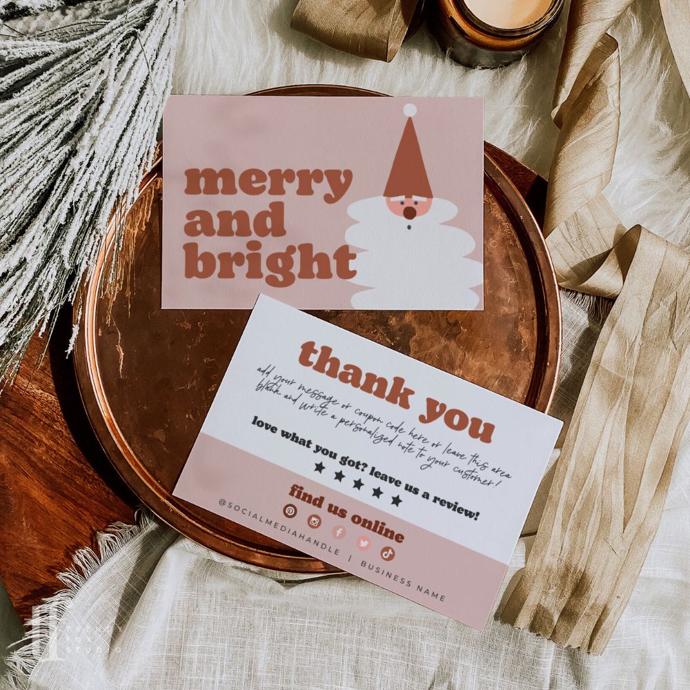 Thank You Note From Santa Christmas Thank You Card Santa & Rudolph