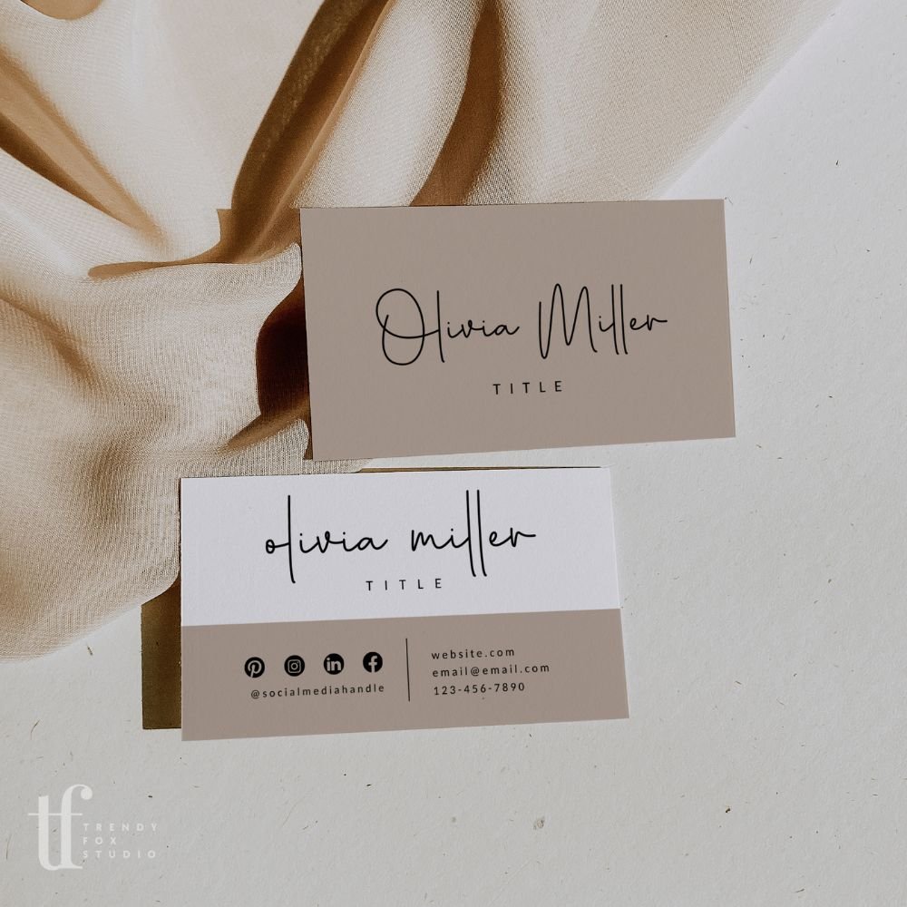 Elegant Boho Business Card Canva Template | Blair – Trendy Fox Studio