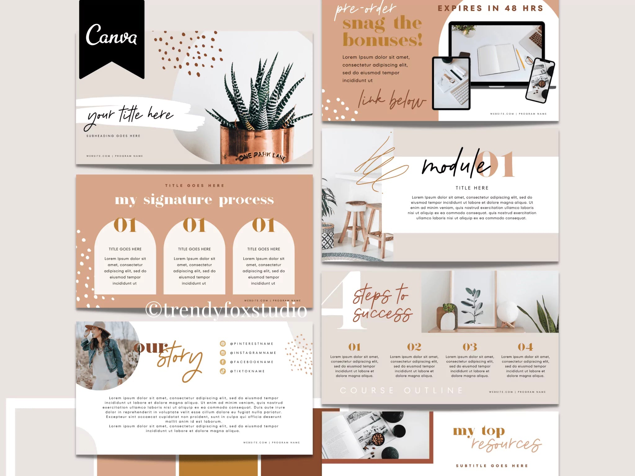 Boho Course Creator Presentation or Masterclass Slide Deck Canva ...