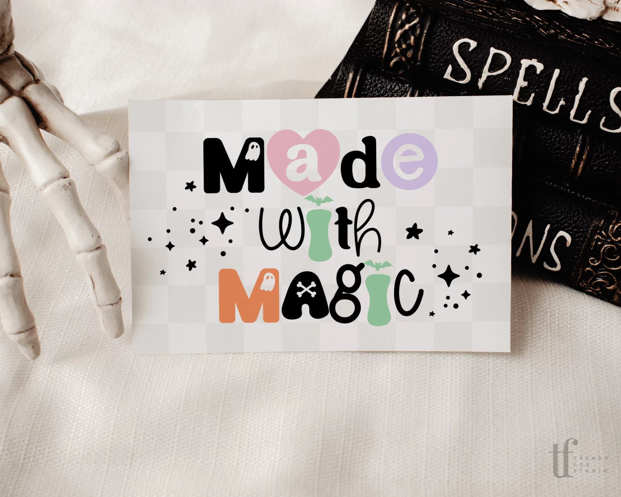 Cute Halloween Business Thank You Card Editable Canva Template | Order ...