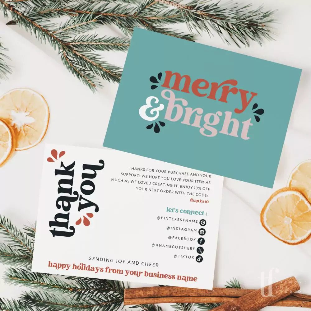 Christmas Thank You Card Template Thank You Christmas Card Template