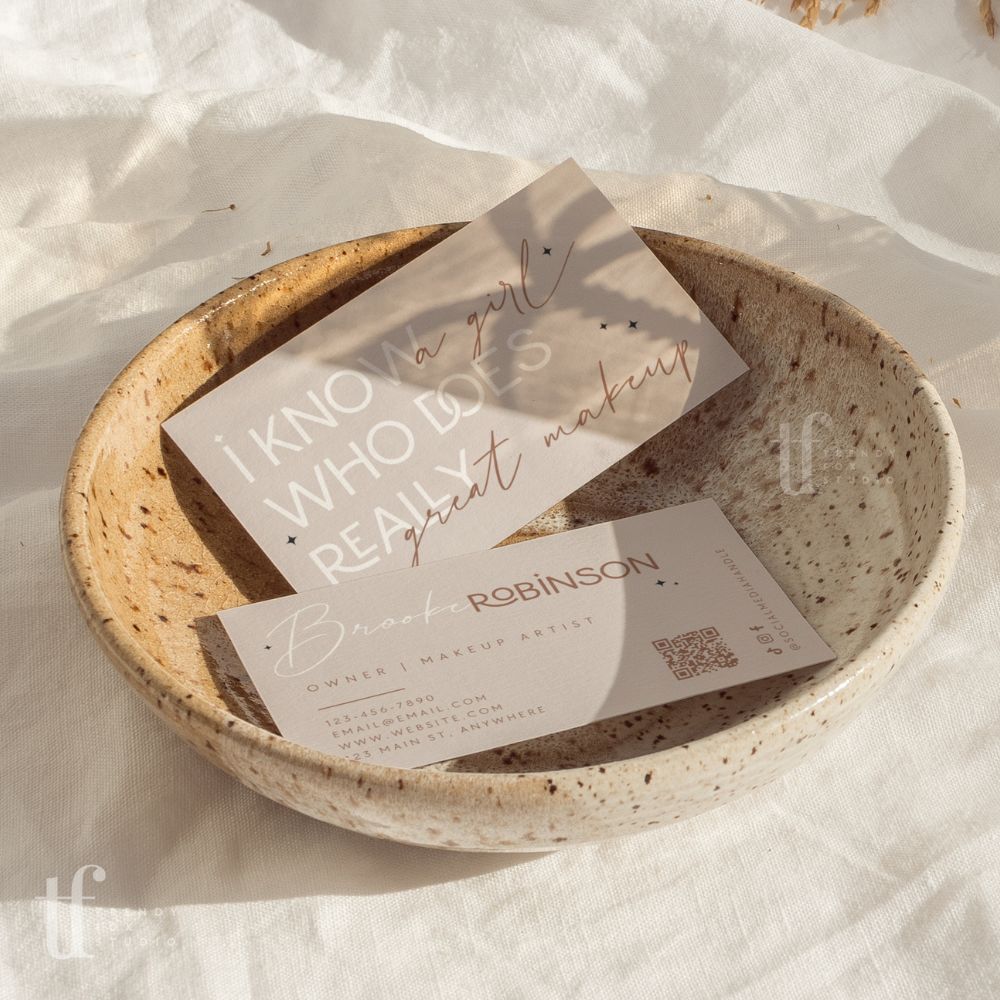 Business Card Canva Template with QR Code | Makeup Artist | Elegant Bo ...