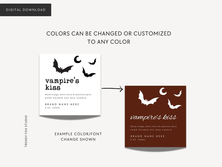 Cute Halloween Candle Label Canva Template | Rainbow Pastel - Trendy ...