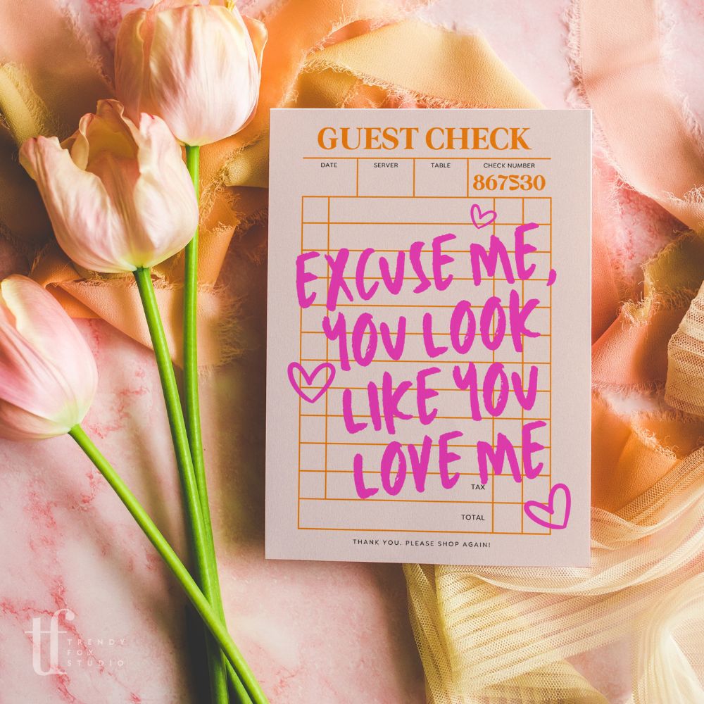 Guest Check Business Thank You Card Canva Template | You Look Like You ...