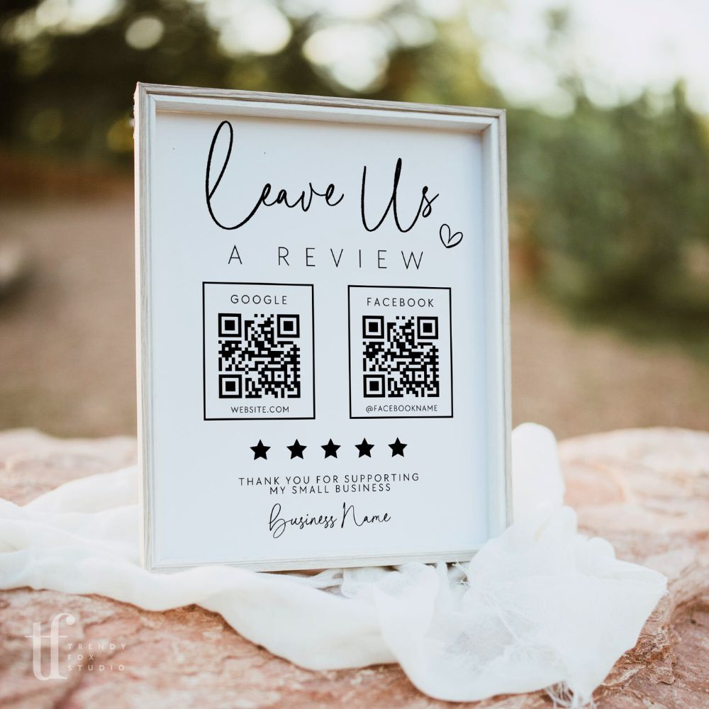 Leave Us a Review, Review Us, Feedback Request Sign Canva Template ...