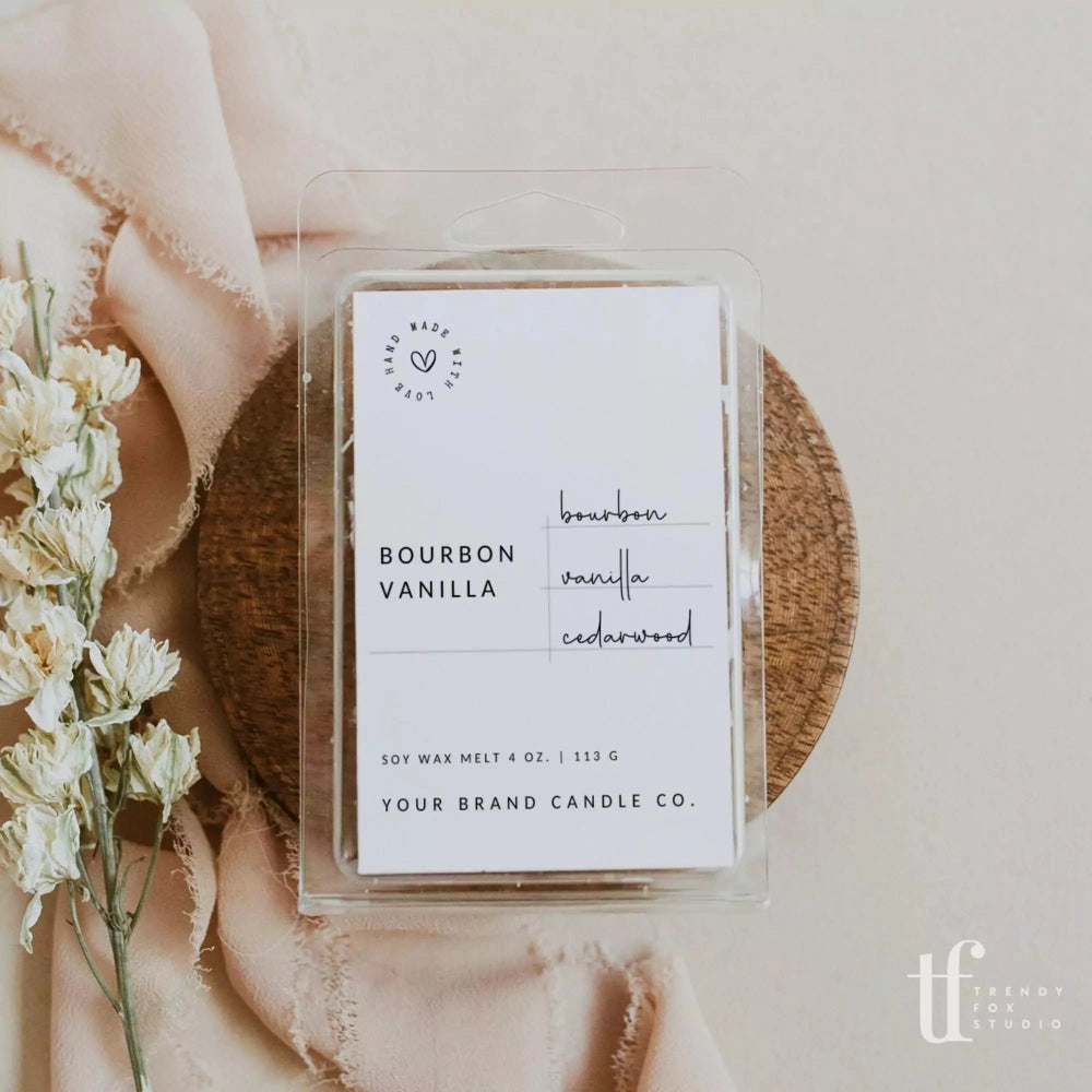 Minimalist Wax Melt Label Canva Template | Blair - Trendy Fox Studio