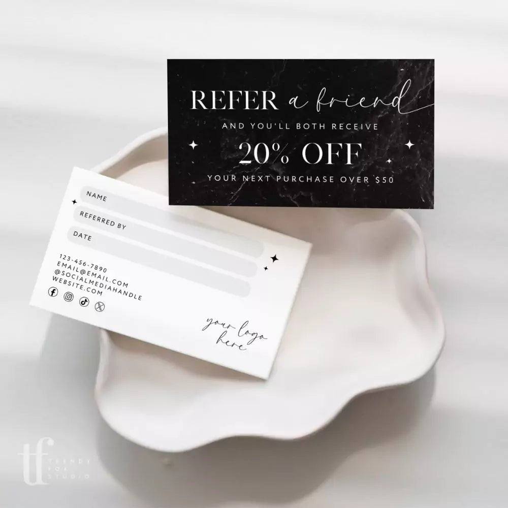 Refer A Friend Coupon Template Editable Referral Card Template,