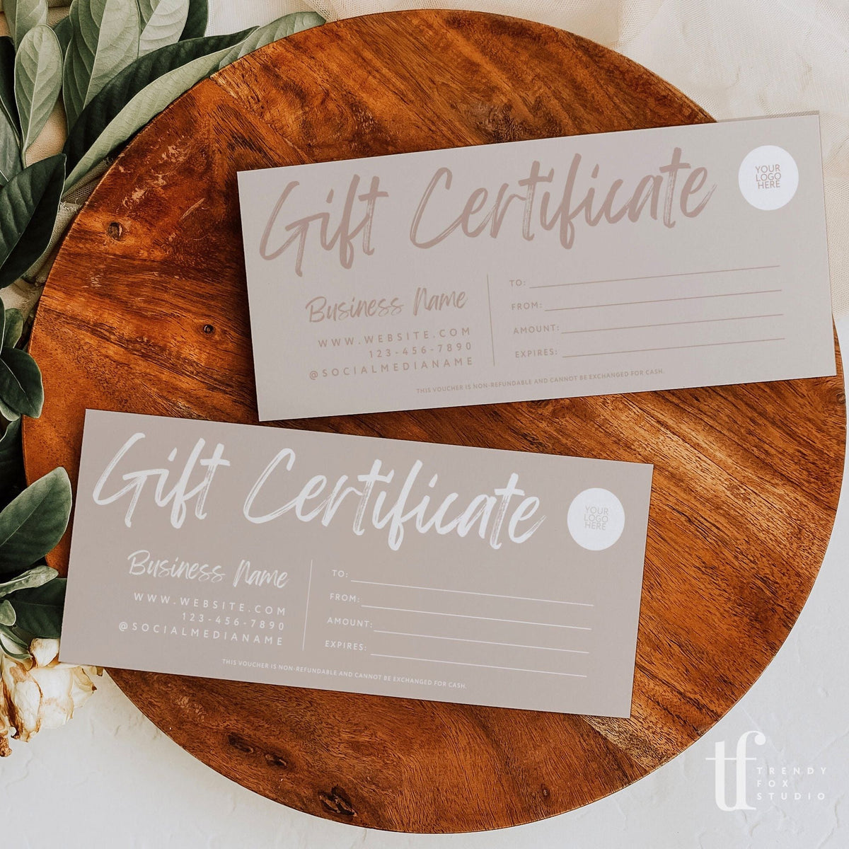 Boho Gift Certificate Canva Template | Loxli – Trendy Fox Studio