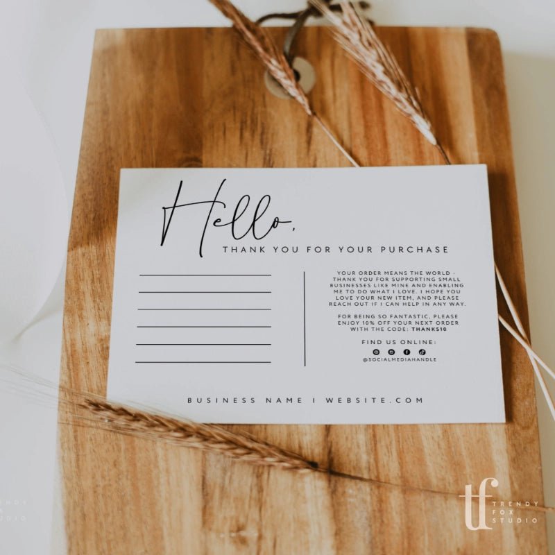 Elegant Business Thank You Card Canva Template | Shiloh - Trendy Fox Studio