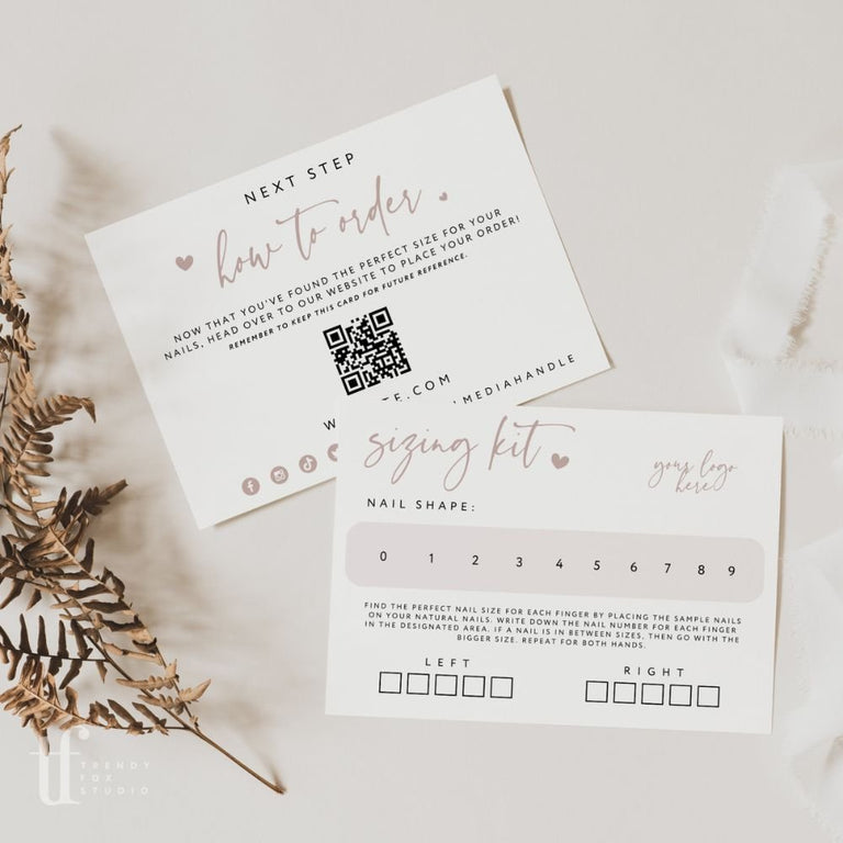 False or Artificial Nails Sizing Kit, Printable Press On Nail Sizing Guide Canva Template | Vera ...