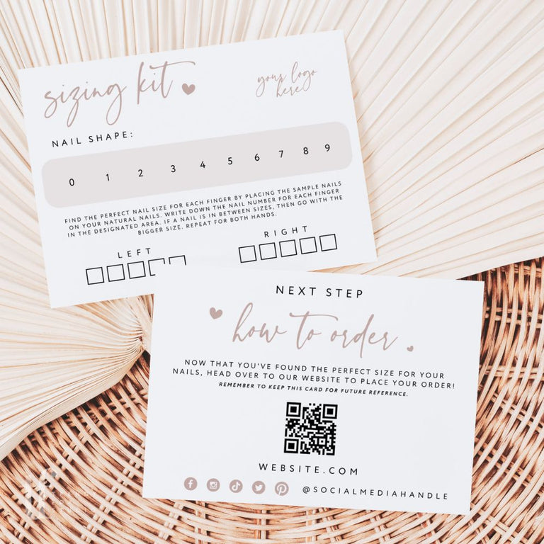 False or Artificial Nails Sizing Kit, Printable Press On Nail Sizing Guide Canva Template | Vera ...