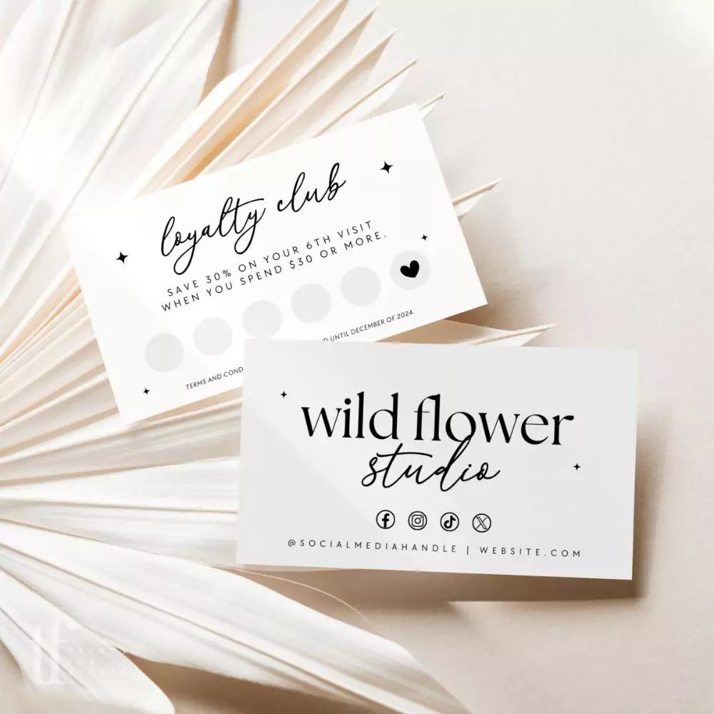 Modern Loyalty Stamp Card Canva Template | Cinna - Trendy Fox Studio