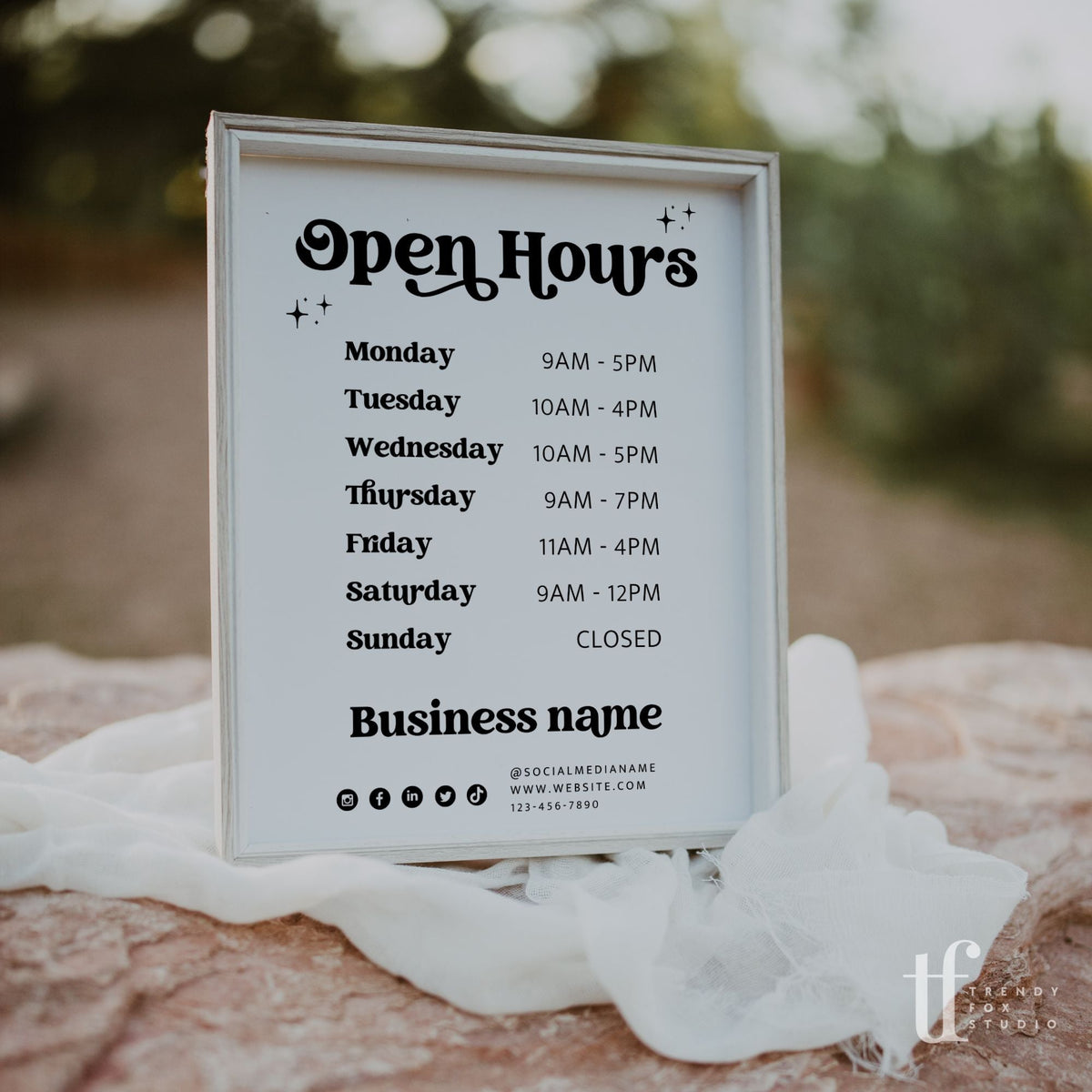 Retro Open Hours, Business Hours Sign Canva Template | Dani - Trendy ...