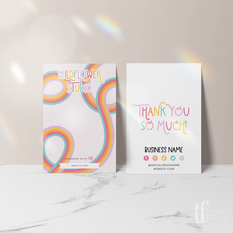 Rainbow Display Backing Card Canva Template | Amara - Trendy Fox Studio