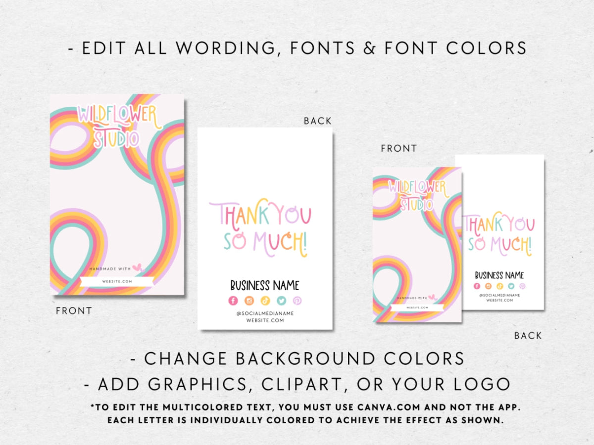 Rainbow Display Backing Card Canva Template | Amara - Trendy Fox Studio