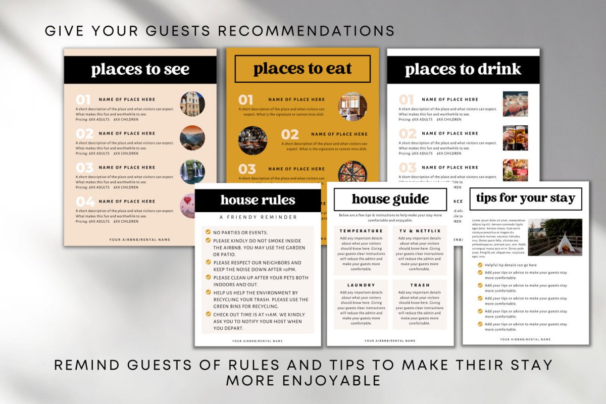 Retro Airbnb Welcome Guide, Editable House Manual, Host Guidebook ...