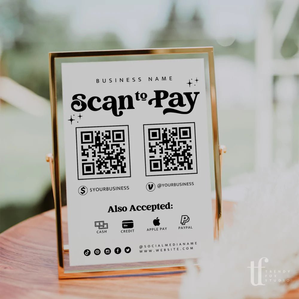 Retro Price List Sign & Scan to Pay Sign Canva Template | Dani - Trendy ...
