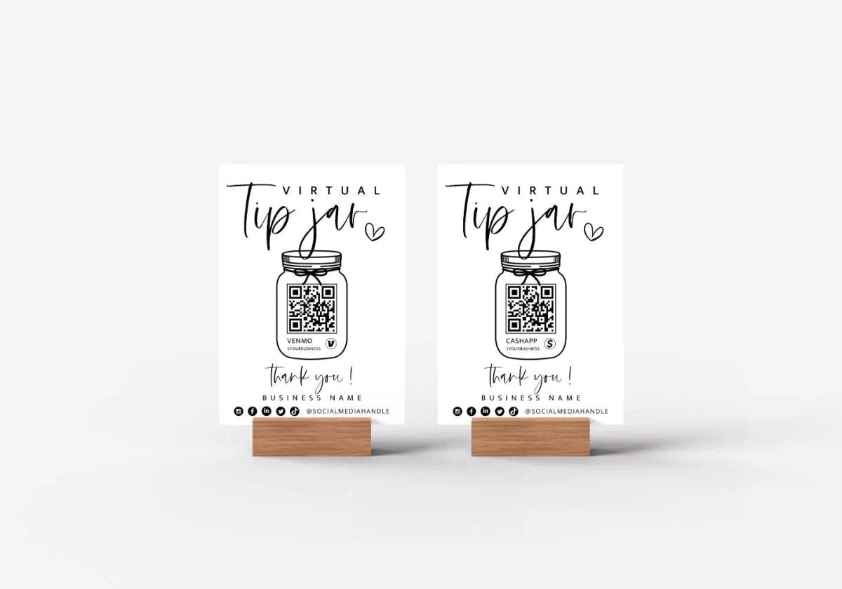 Virtual Tip Jar Sign Canva Template | Gwen - Trendy Fox Studio